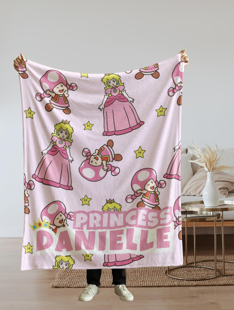 Princess Peach Custom Blanket Princess Peach Gift Princess Peach ...
