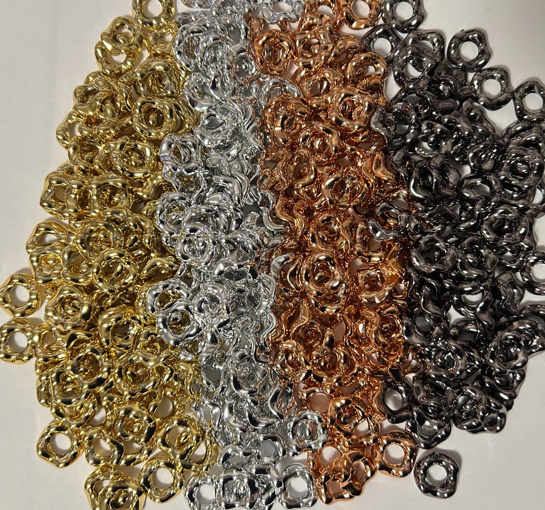 NEW!! Metallic Acrylic Wavy Spacer Beads | 15, 25, 50pcs | DIY Bead ...