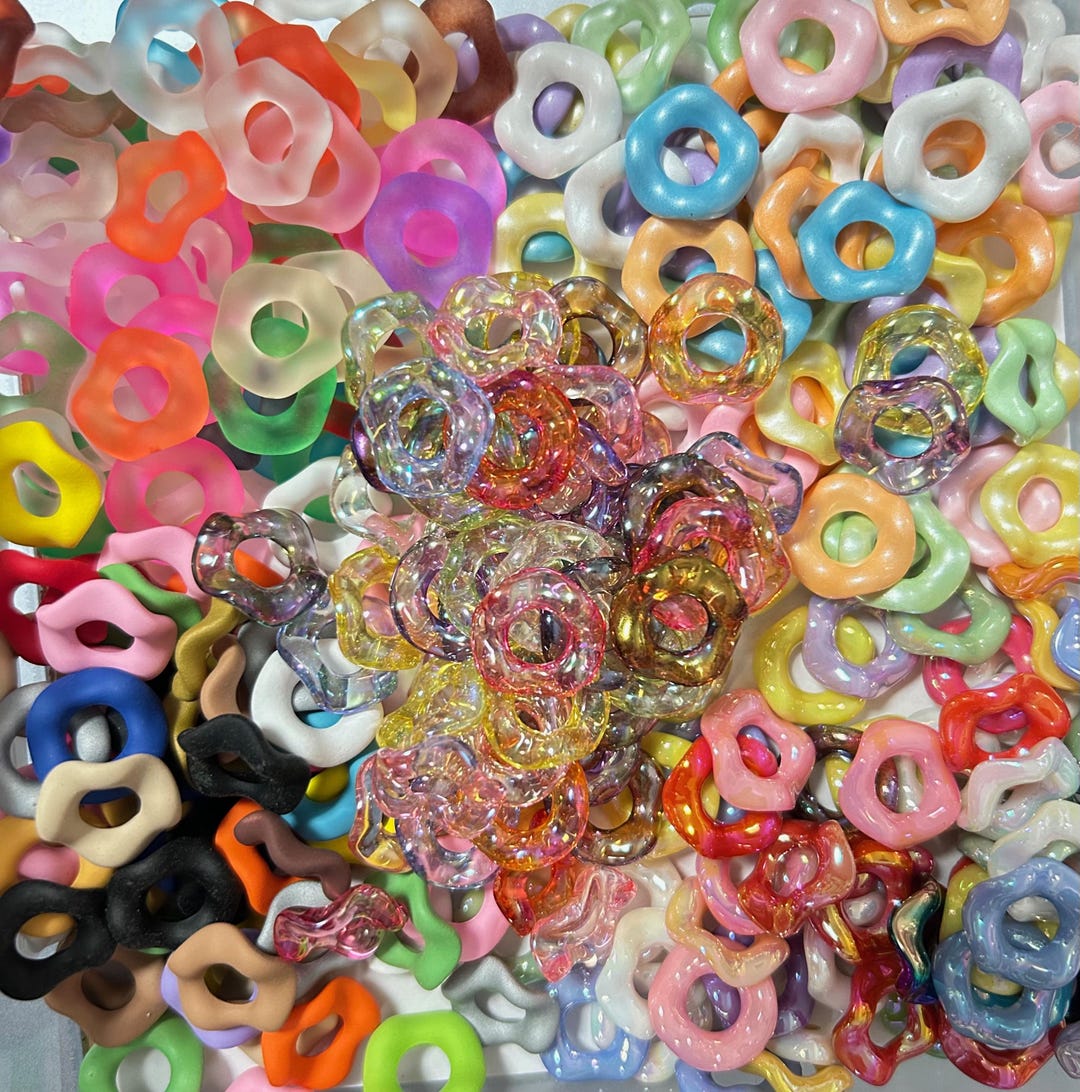 NEW COLOR! - 16mm Acrylic Wavy Bead Spacers: Colorful Mixed Spacers - Etsy