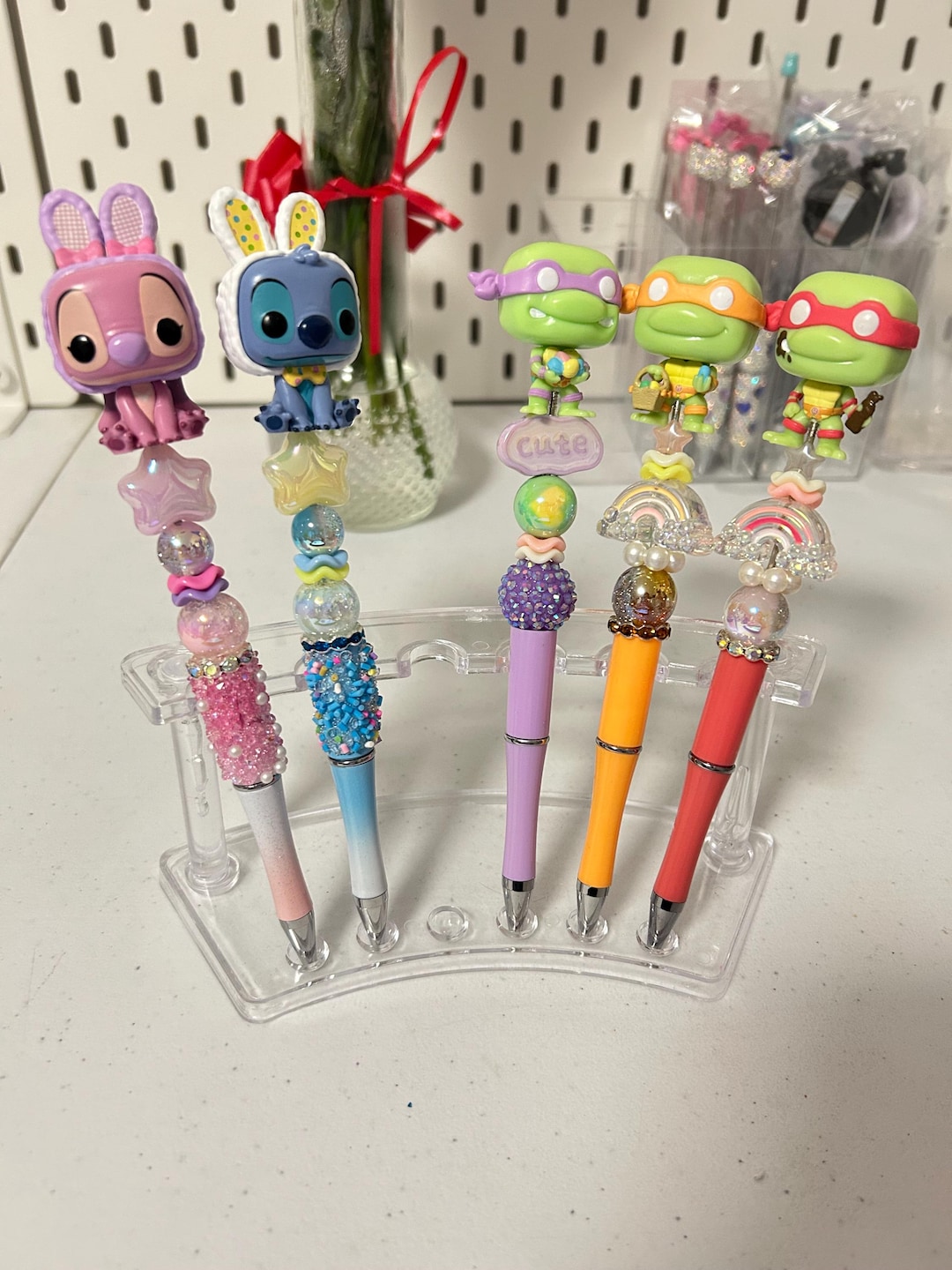 Ninja Turtles Beaded Pen: Unique Character Topper, Refillable Ink - Etsy