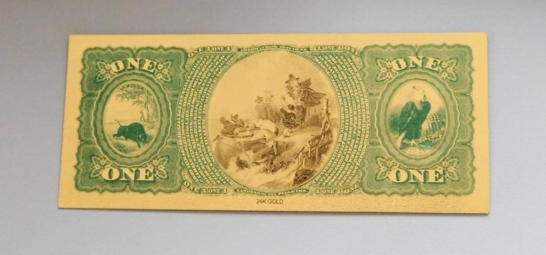 1875 First National Bank Lebanon Note. Gold Foil 24K. - Etsy