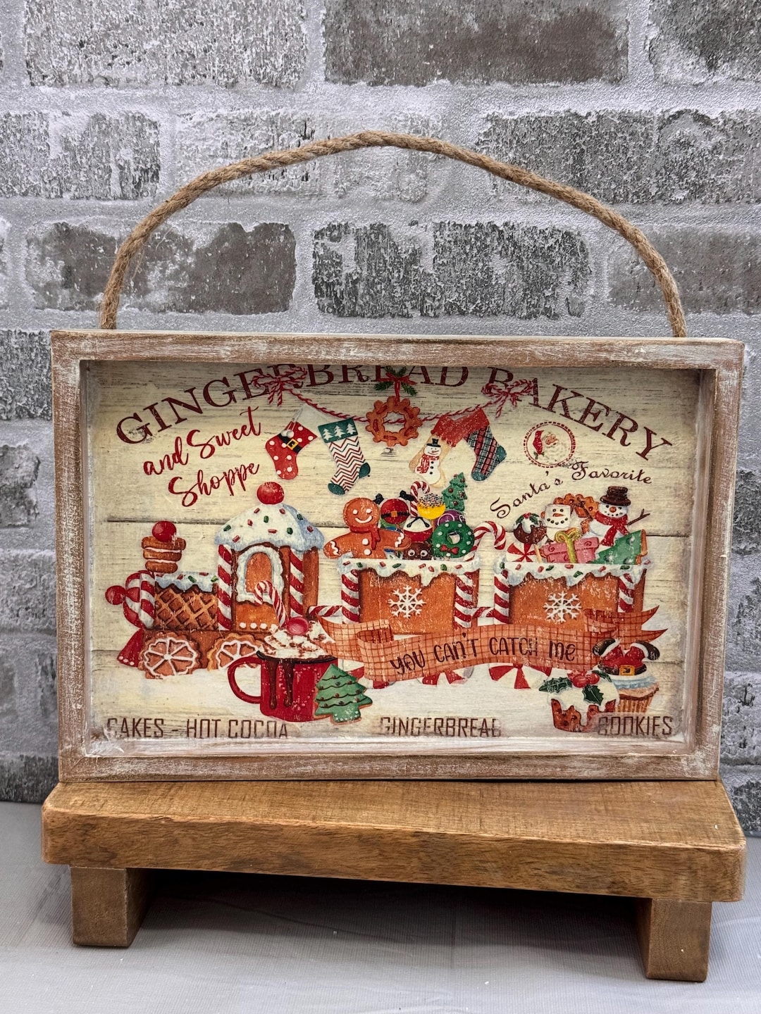 Handmade Gingerbread Bakery Christmas Wall Hanging | Rustic Farmhouse ...