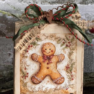 Christmas Rustic Farmhouse Gingerbread Man Shelf Sitters - 6 Variations ...