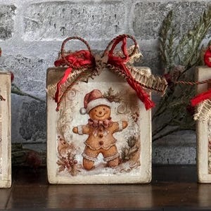 Christmas Rustic Farmhouse Gingerbread Man Shelf Sitters - 6 Variations ...