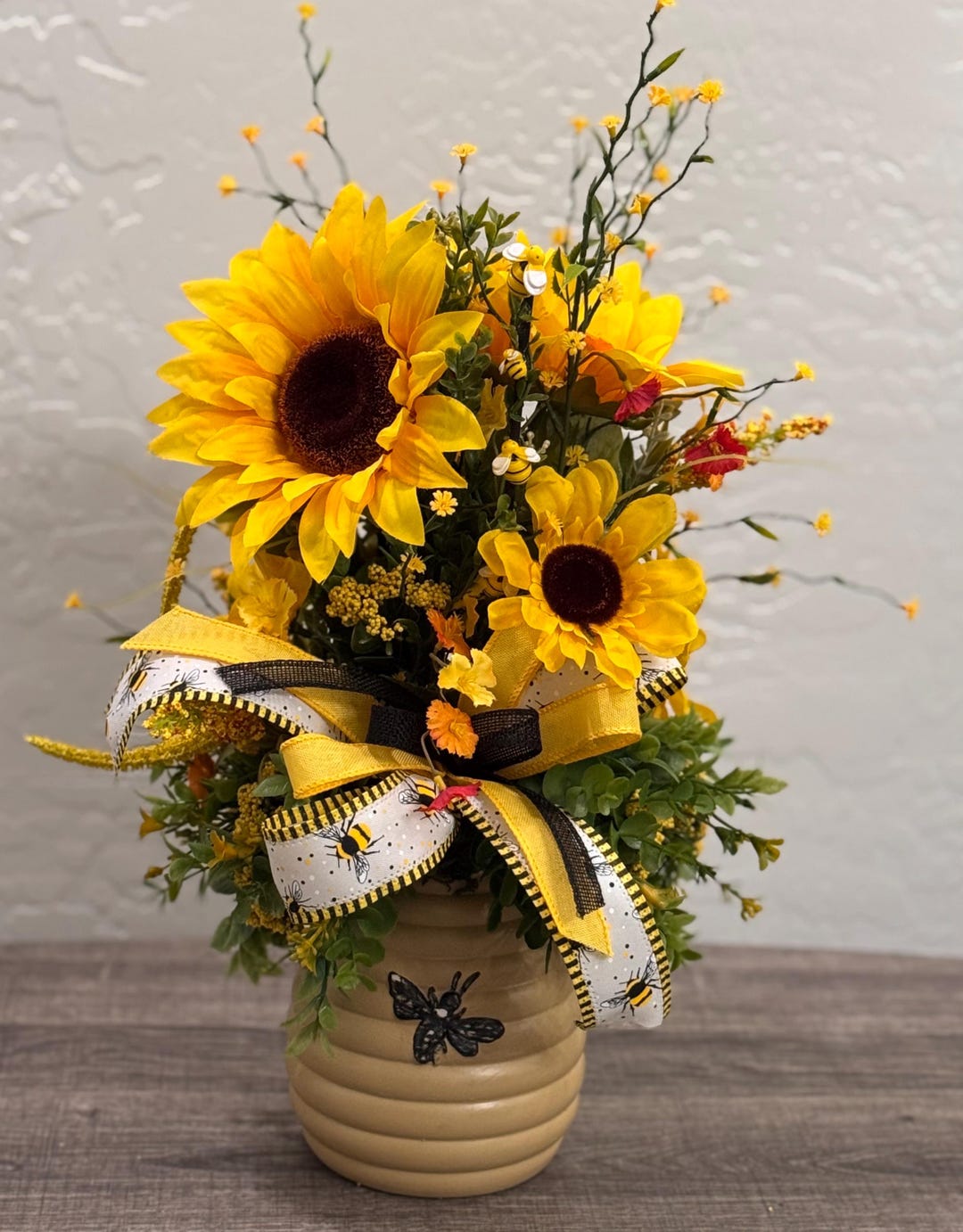 Bee Hive and Sunflowers Arrangement With Free Shipping - Etsy