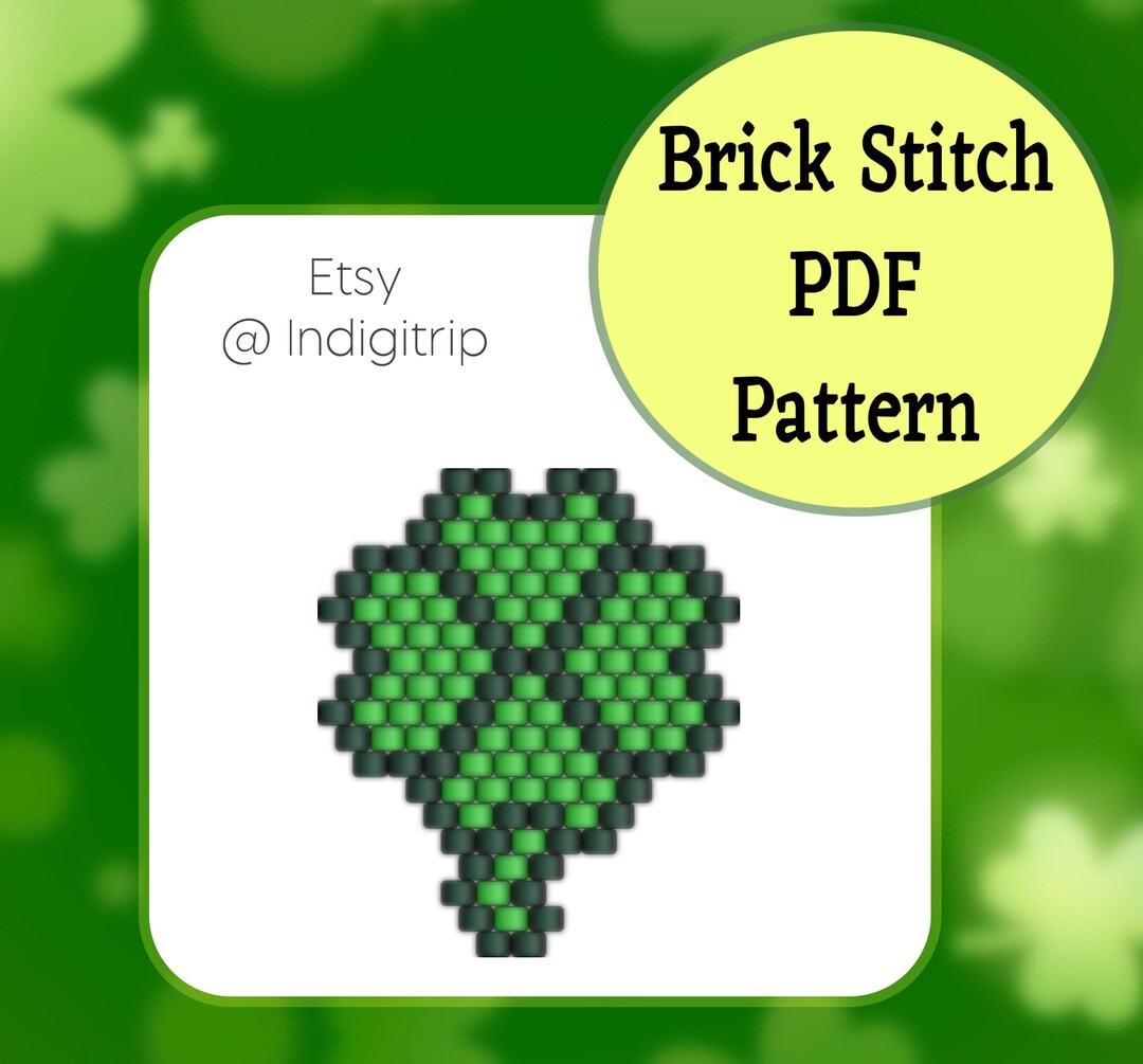 Brick Stitch Leaf Pattern, Clover Miyuki Delica Seed Bead Earring ...