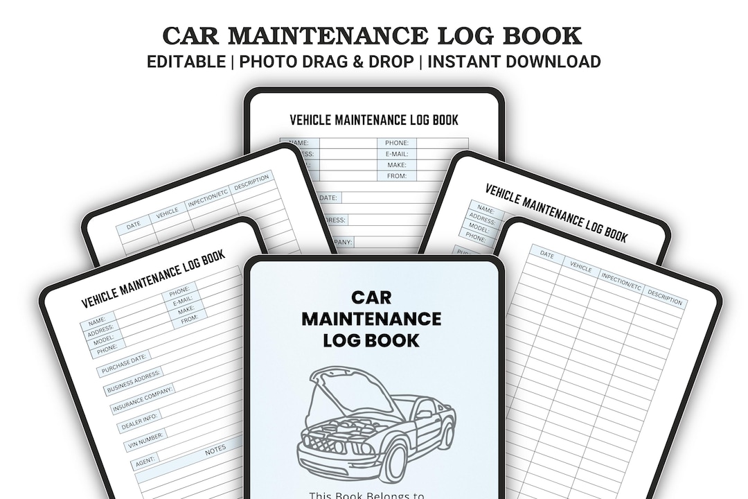 Car Maintenance Logbook Vehicle Service Record , Auto Log Book ...