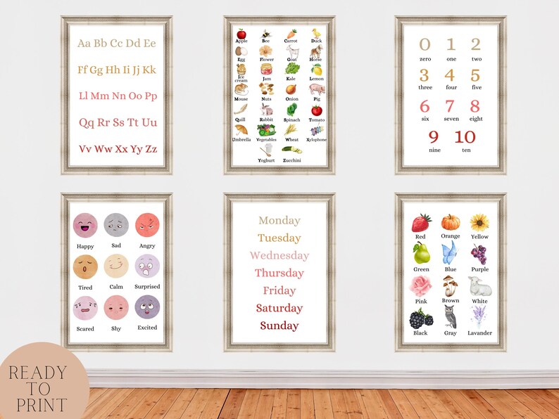 Printable ,montessori Posters, Watercolor Posters for Toddlers, Farm ...