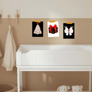 Tiny Christmas High Contrast Baby Flashcards | Black White Red Visual ...