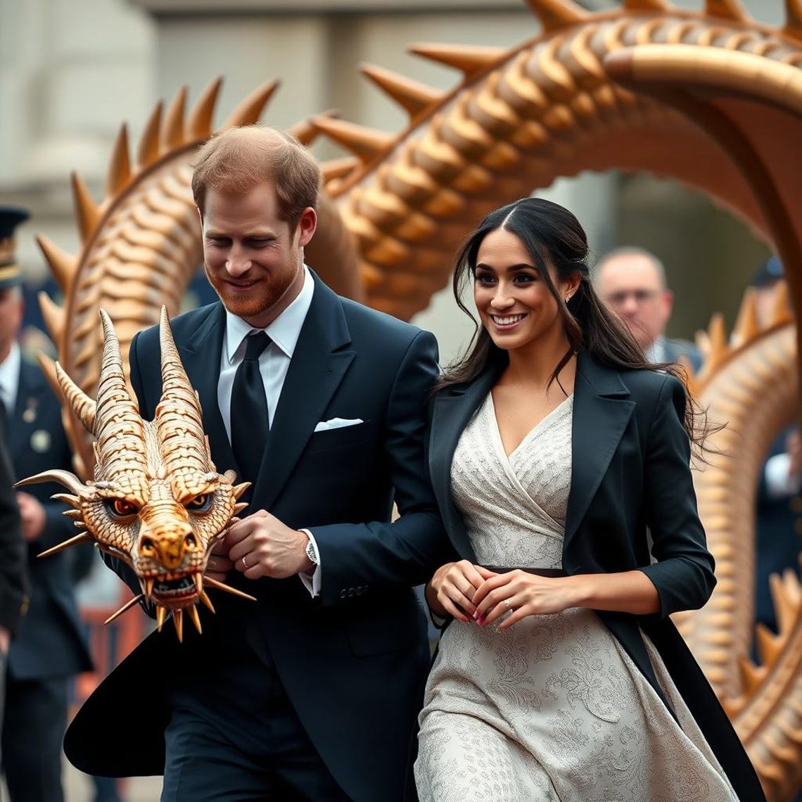 Prince Harry and Meghan Markle's Dragon Photobomb - Etsy