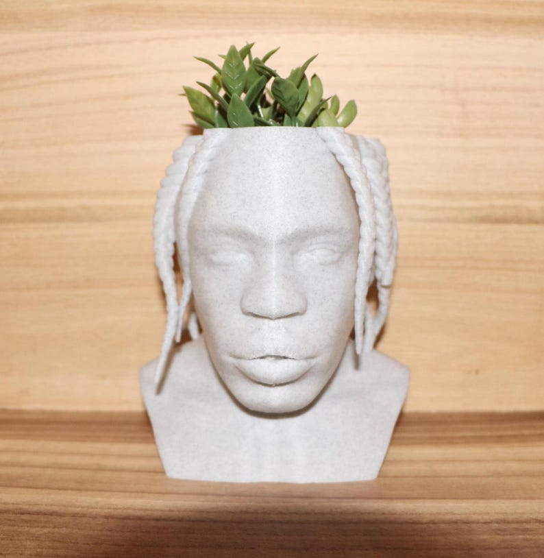 Travis Scott Succulent Planter Pot, Unique Celebrity Face Plant Holder ...