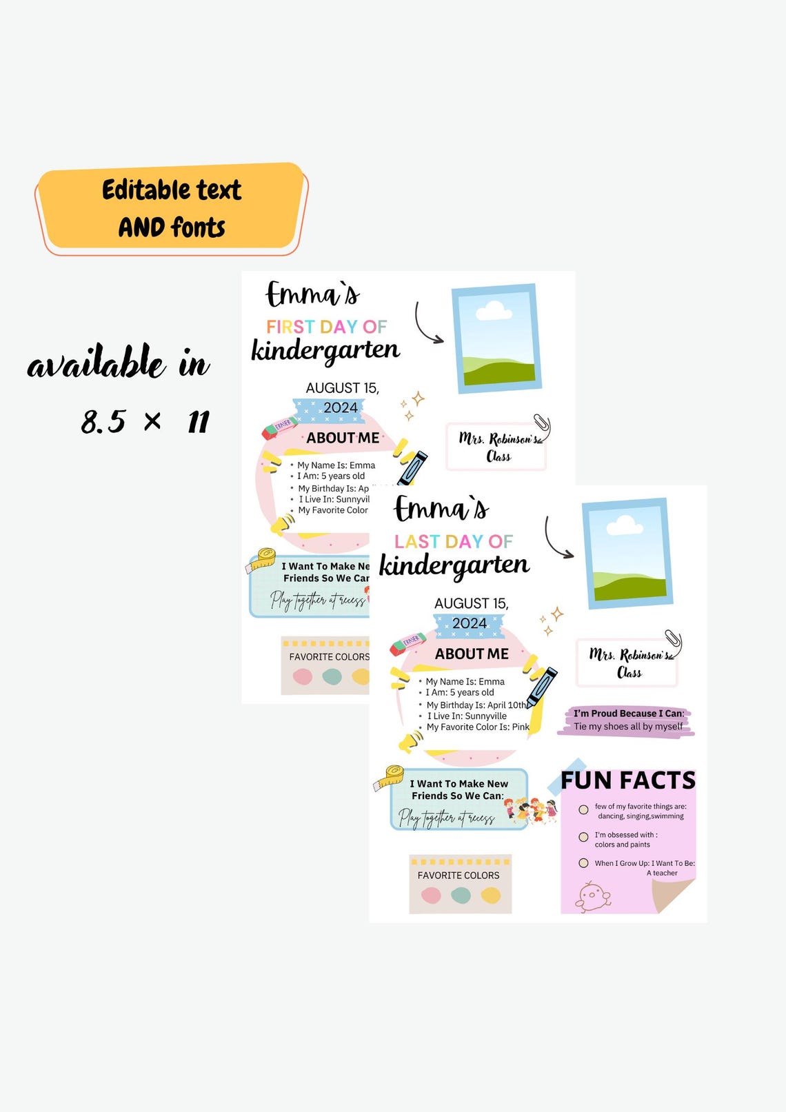 First Day of School Printable,back to School Digital File, EDITABLE ...