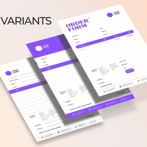 Editable Order Form Templates – Canva Set for Small Business & Creators ...