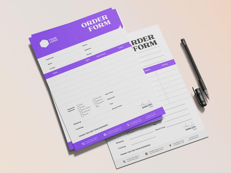 Editable Order Form Templates – Canva Set for Small Business & Creators ...