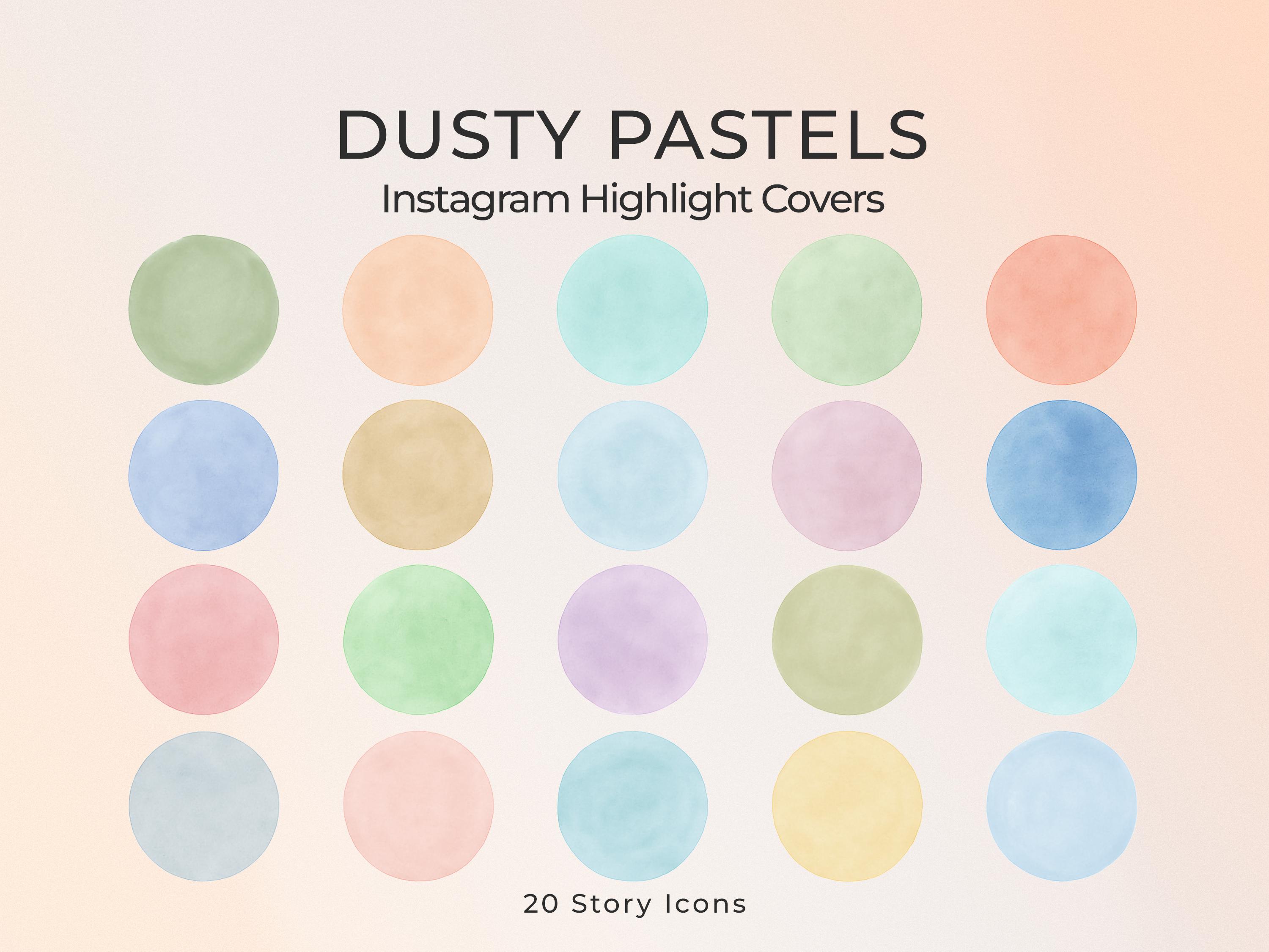 Dusty Pastel Instagram Highlight Covers: Watercolor Story Icons ...