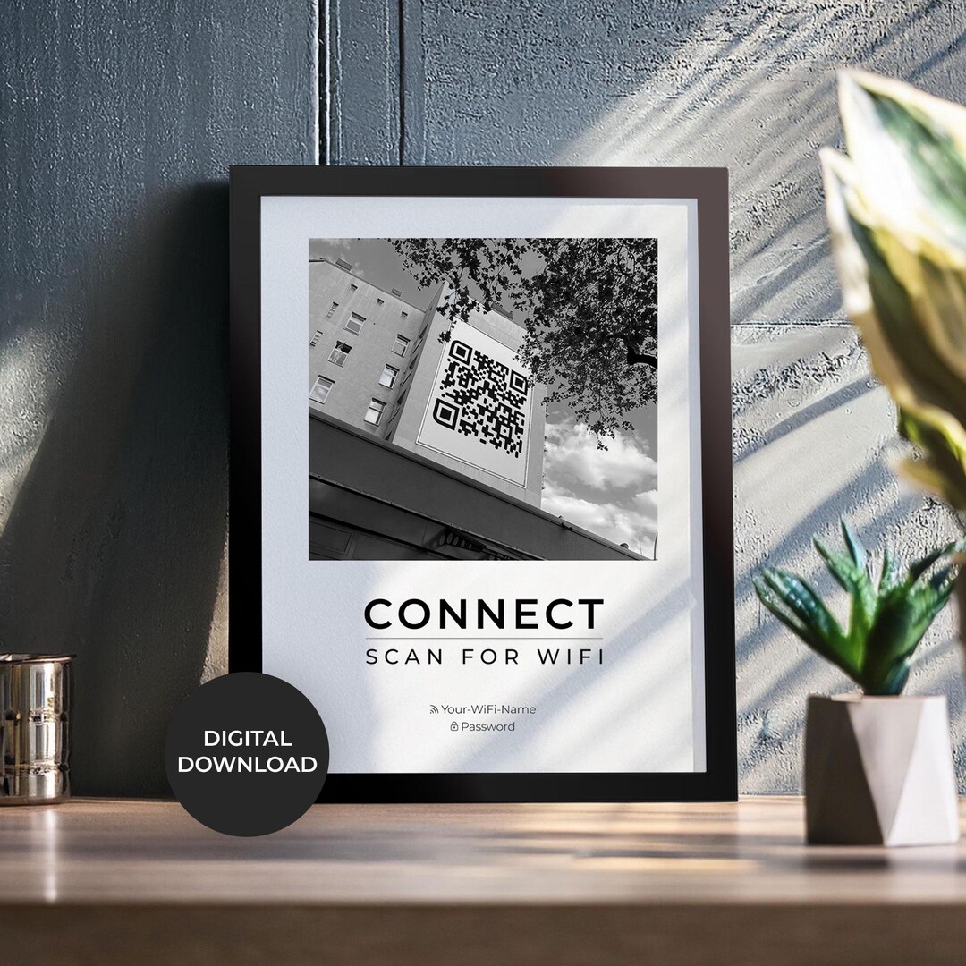 Personalized Wifi QR Code Art Print hamburg Customizable High-quality ...