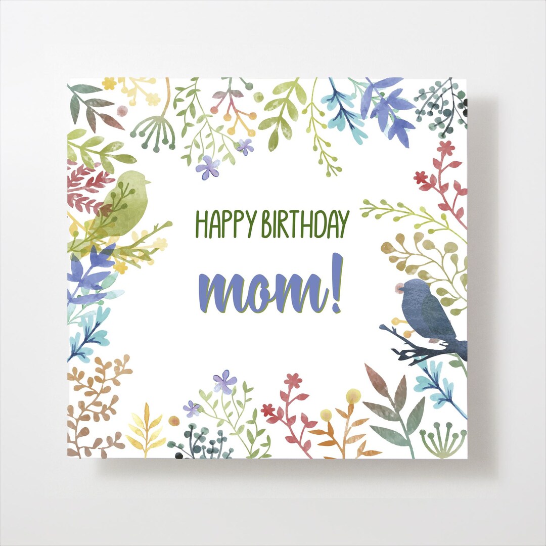 Happy Birthday Mom Card - Cottage Core, Coastal Grandma Nature Inspired ...