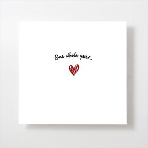 1 Year Anniversary- One Whole Year Card - Customized Text Option - Etsy