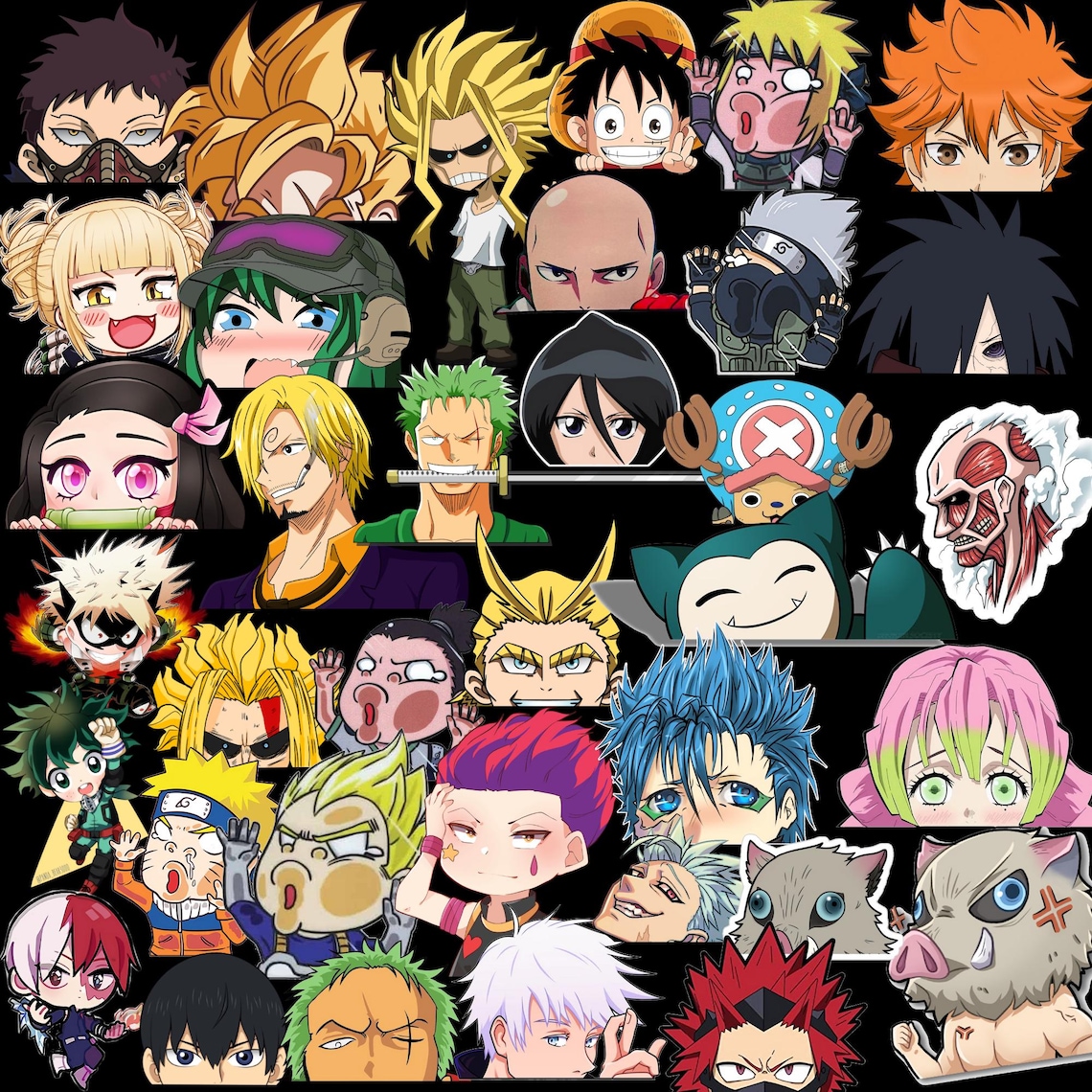 Anime Sticker Design Bundle | Best Sticker Designs | All Anime Designs ...