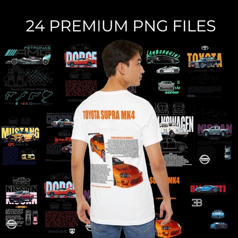 24 Premium Car T-shirt Design Bundle | JDM Car T-shirt Designs PNG ...