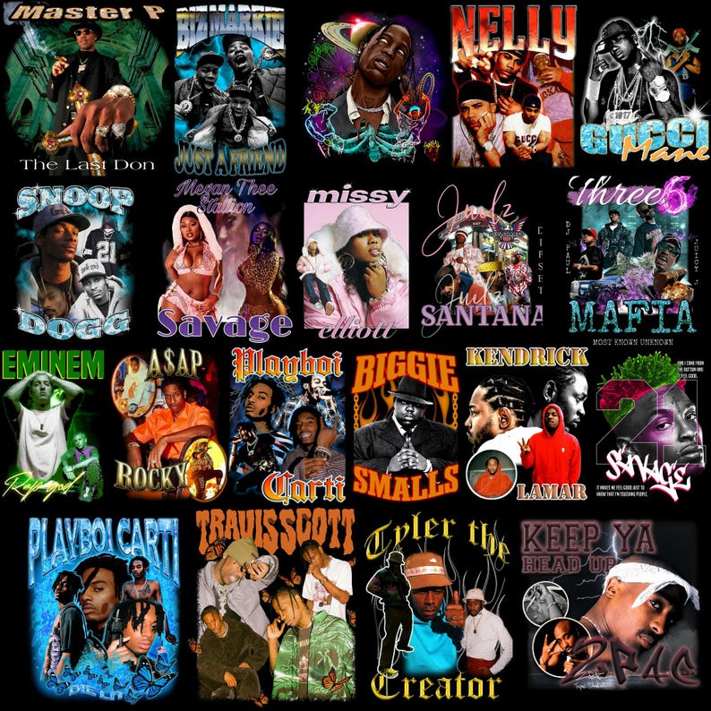 55 Best-selling Rapper Designs | T-shirt Graphics for Screen Printing ...