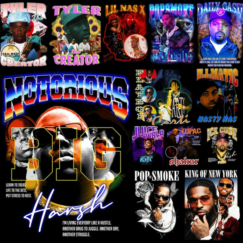55 Best-selling Rapper Designs | T-shirt Graphics for Screen Printing ...
