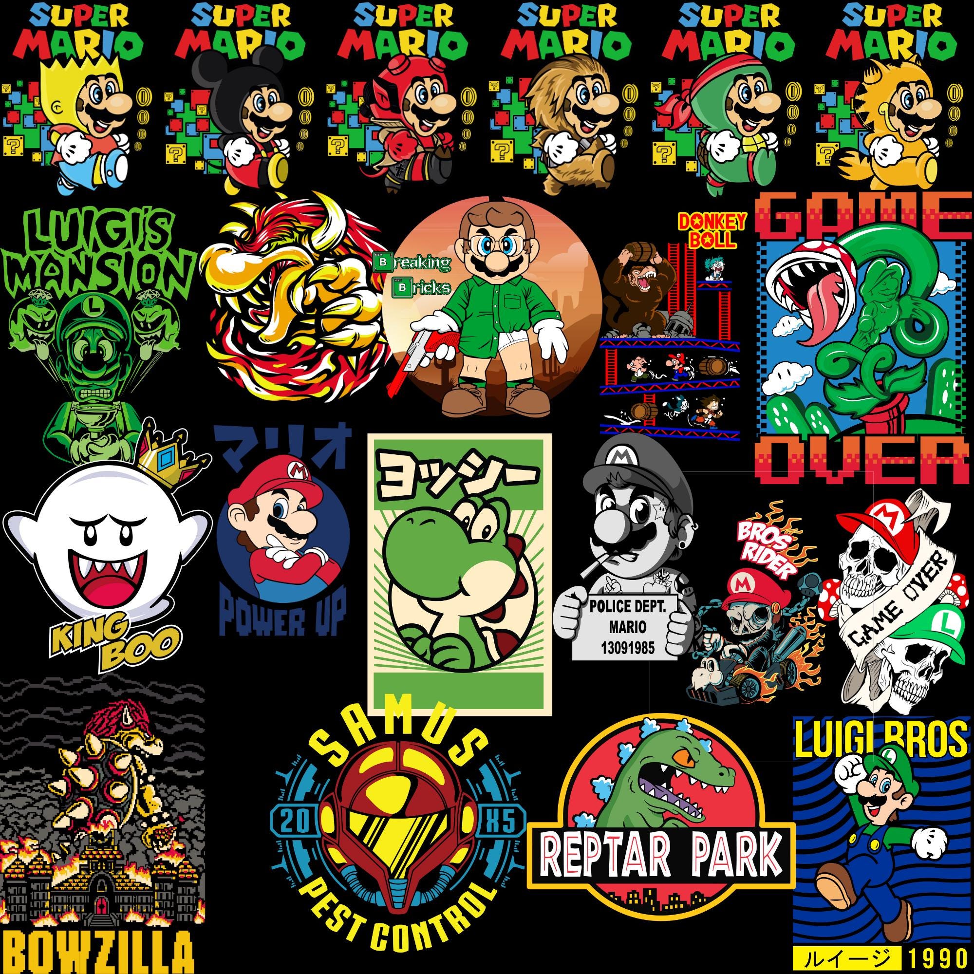 Super Mario PNG EPS Bundle | Digital Download | T-shirt Print Design ...