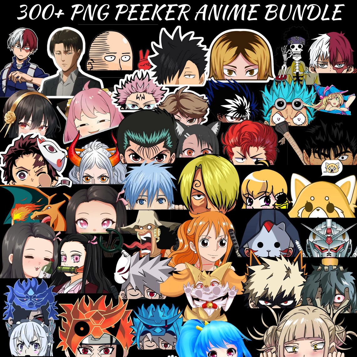 Anime Sticker Design Bundle | Best Sticker Designs | All Anime Designs ...