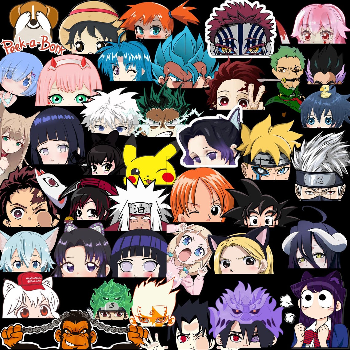 Anime Sticker Design Bundle | Best Sticker Designs | All Anime Designs ...