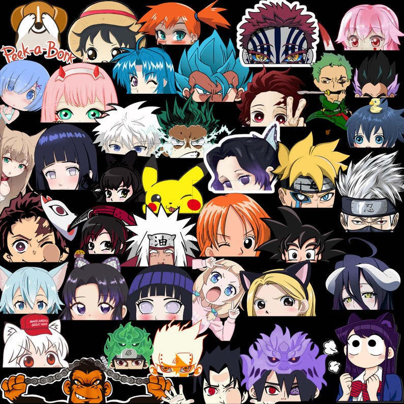 Anime Sticker Design Bundle | Best Sticker Designs | All Anime Designs ...