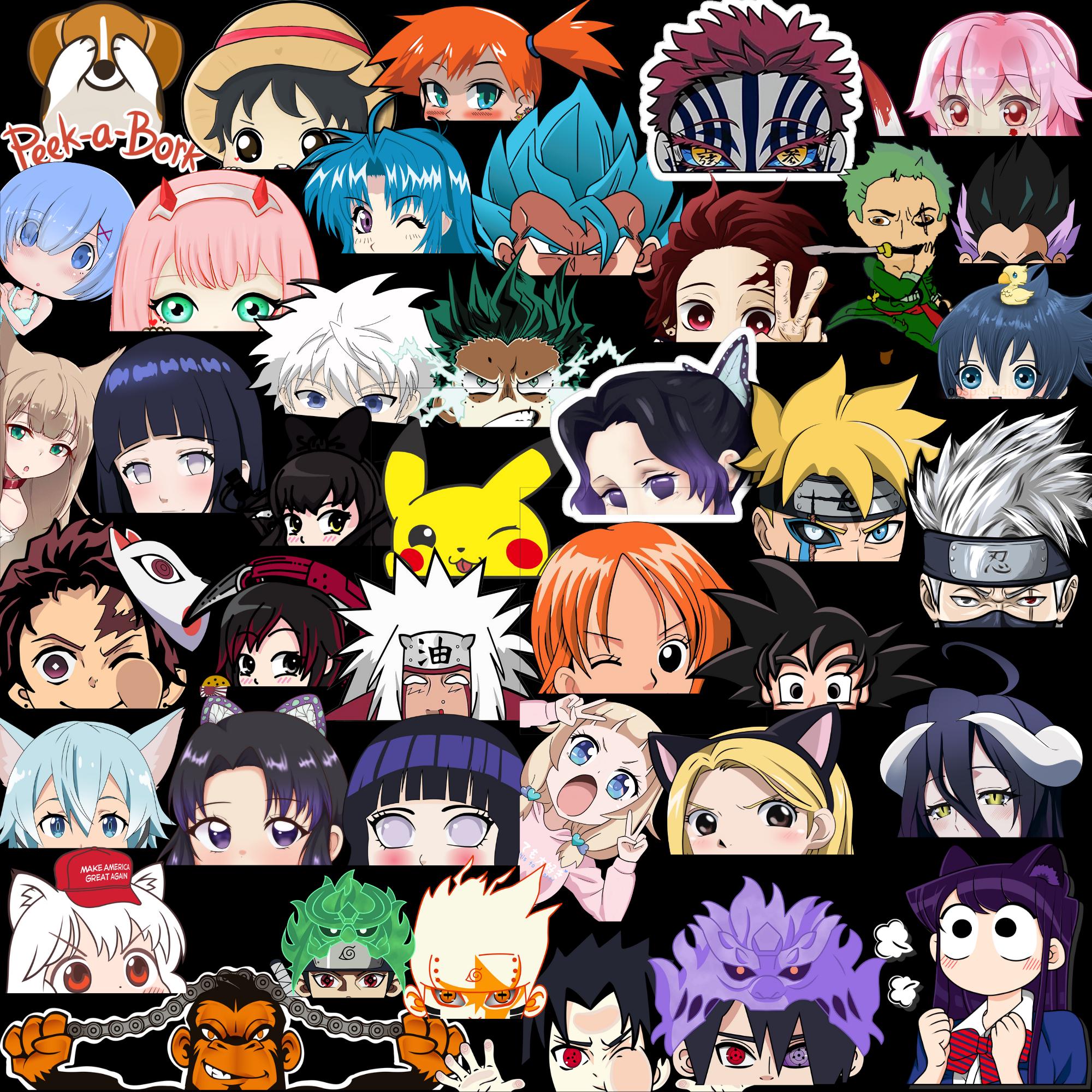 Anime Sticker Design Bundle | Best Sticker Designs | All Anime Designs ...
