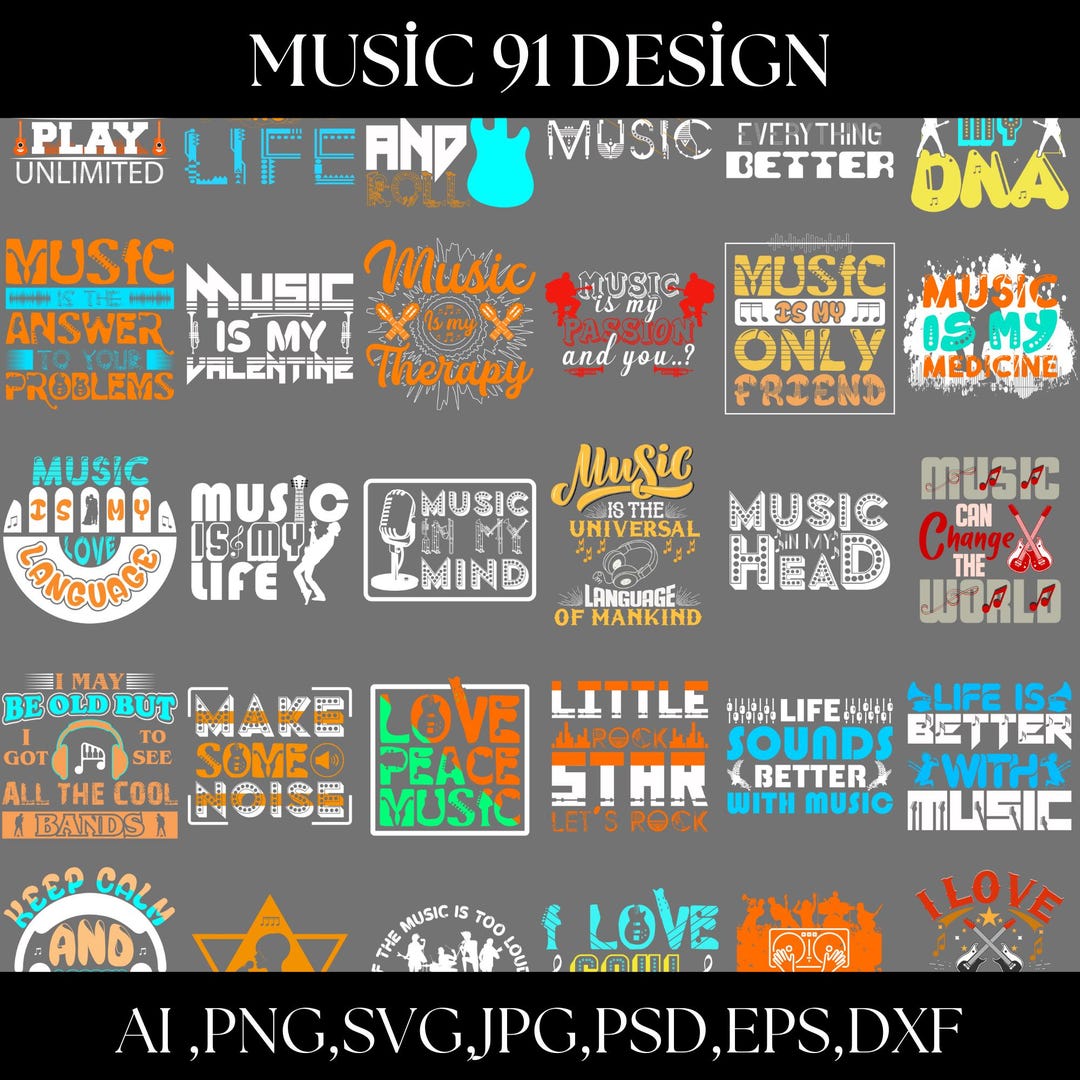 Music 91 Design SVG Bundle Perfect for Musicians and Music Lovers ...