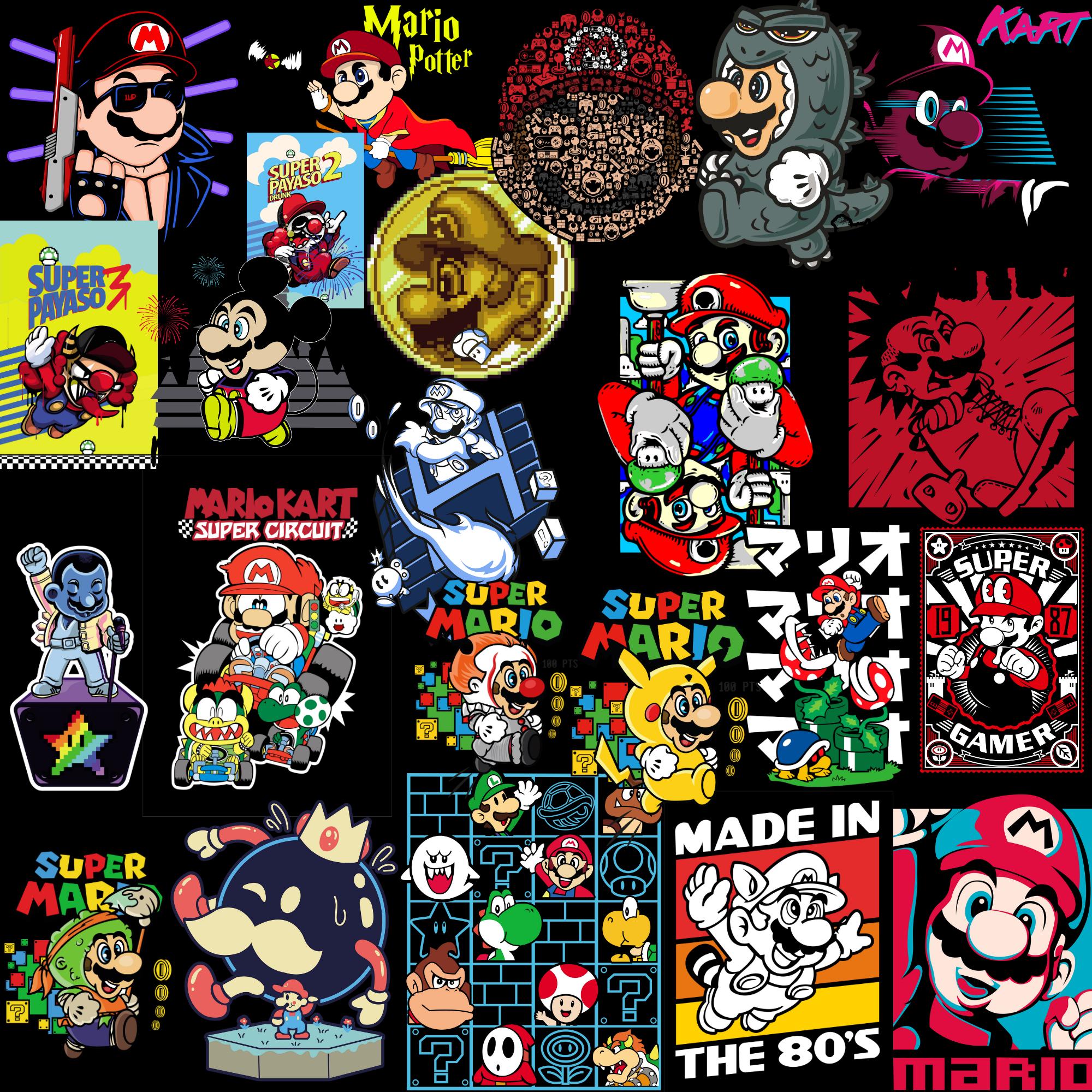 Super Mario PNG EPS Bundle | Digital Download | T-shirt Print Design ...