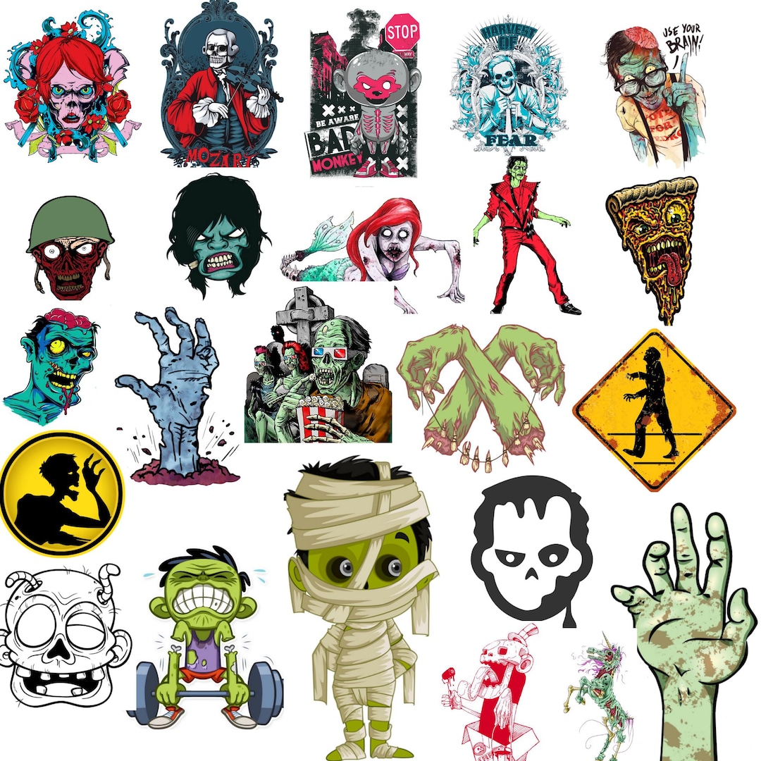 300 Zombie Design Bundle PNG & SVG Files Spooky Undead Graphics for ...