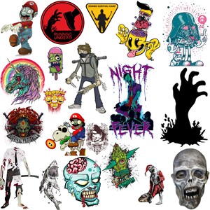 300 Zombie Design Bundle - PNG & SVG Files | Spooky Undead Graphics for ...