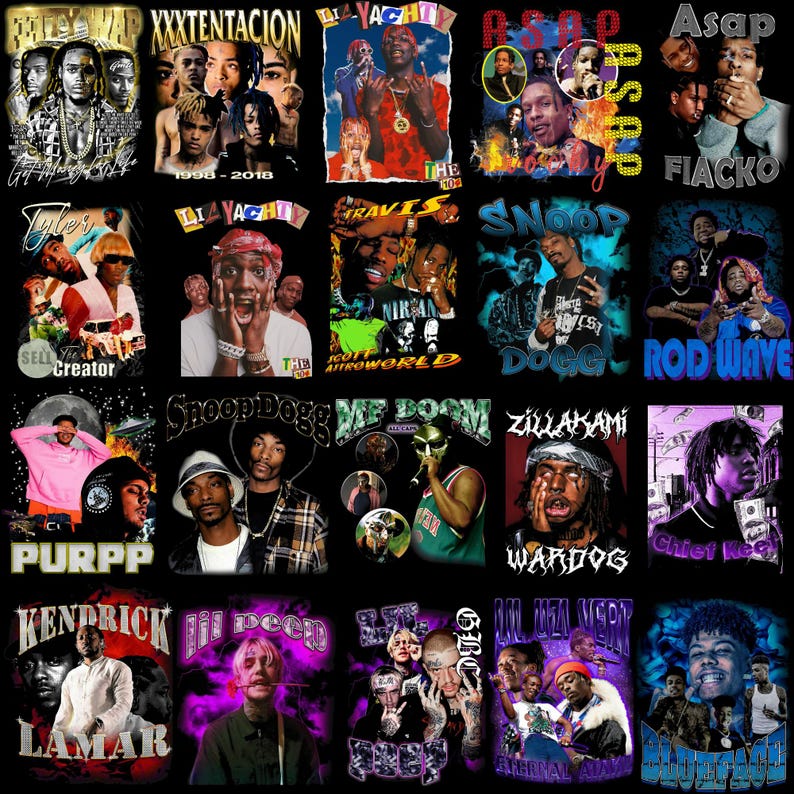55 Best-selling Rapper Designs | T-shirt Graphics for Screen Printing ...