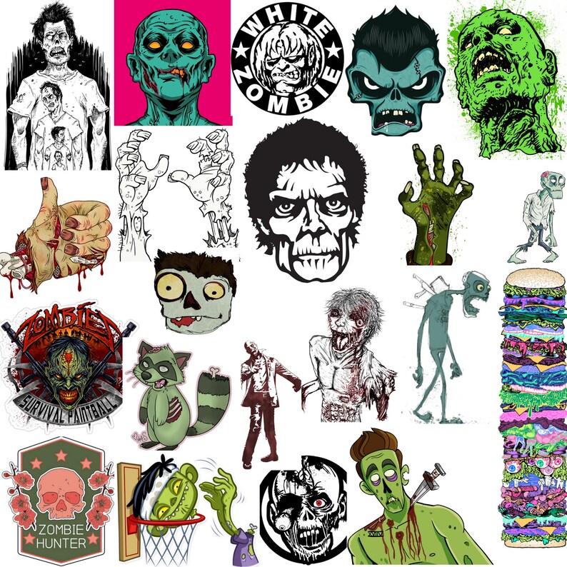 300 Zombie Design Bundle PNG & SVG Files Spooky Undead Graphics for ...