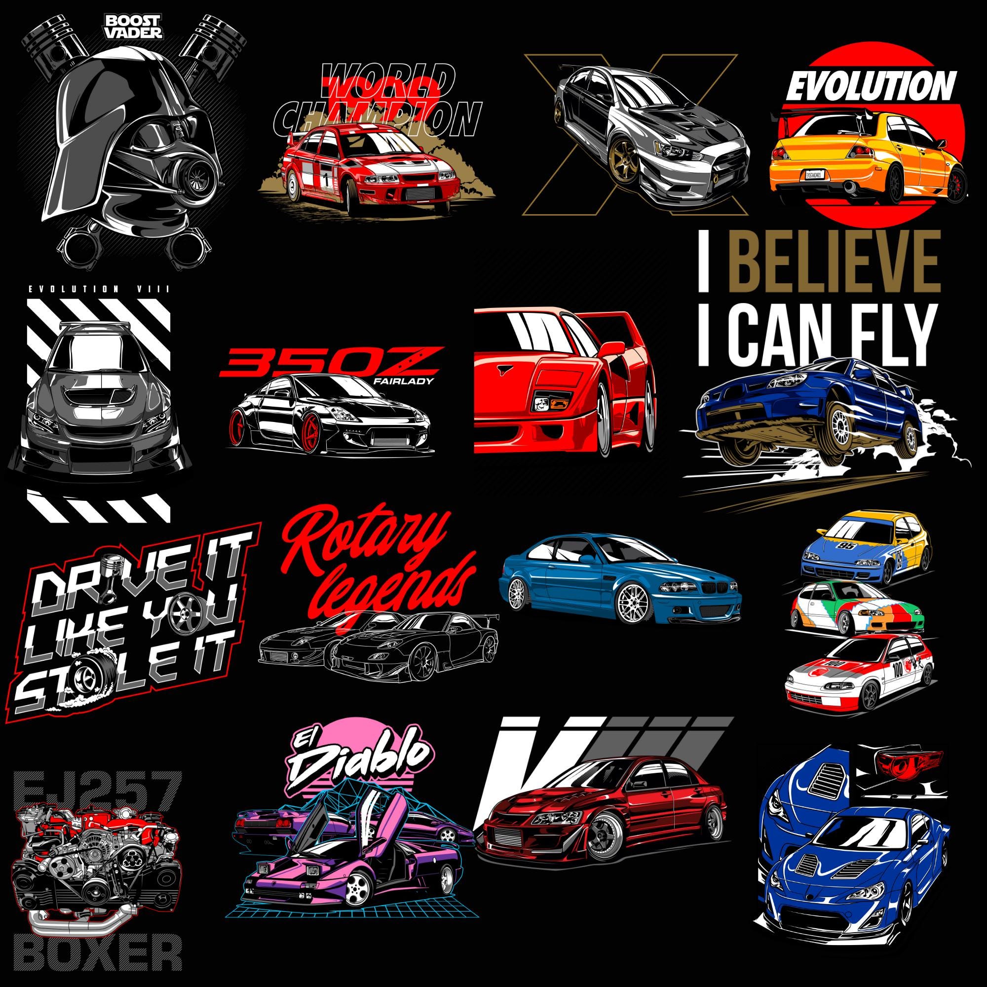 632+ Premium Car T-shirt Design Bundle | JDM Car T-shirt Designs ...