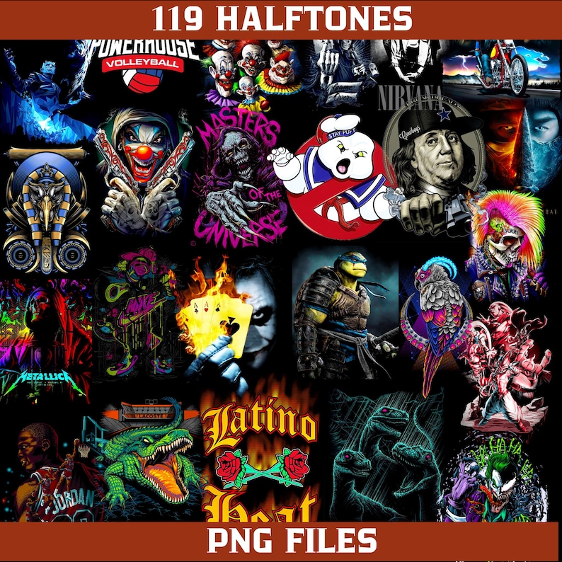 119 Halftone PNG Design Bundle - High-quality Halftone Patterns for T ...