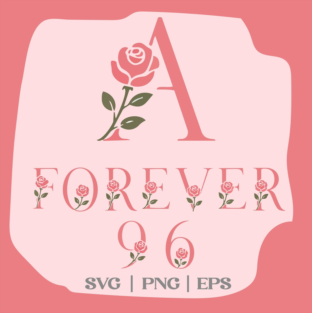 Floral Rose Alphabet Letters and Numbers Clipart (SVG, EPS, PNG) - Etsy