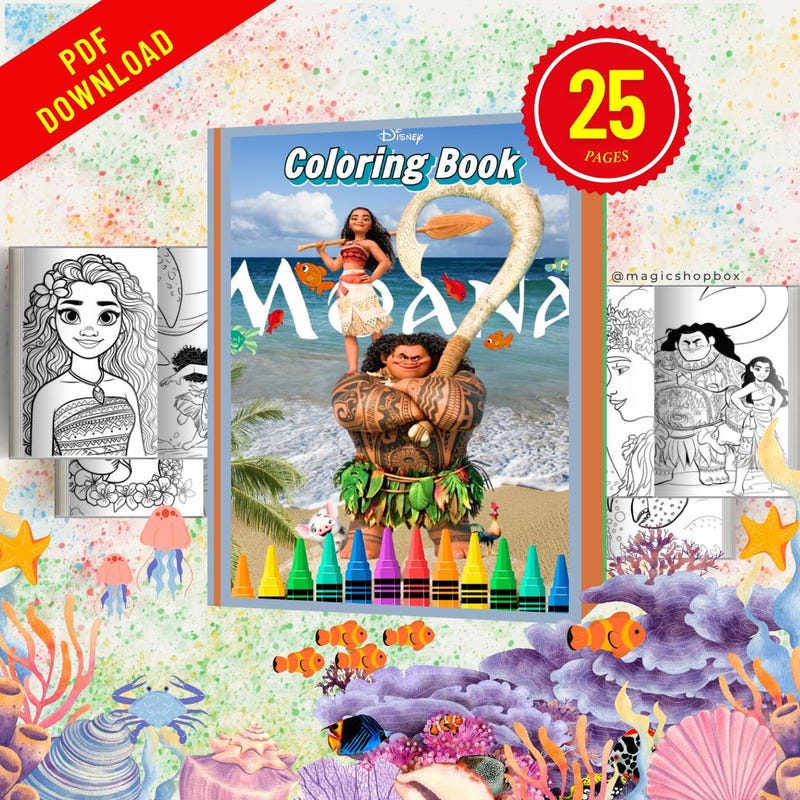 Moana Coloring Clipart - Etsy