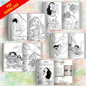Moana Coloring Pages | 25 Printable PDF Sheets | Kids Activity Book ...