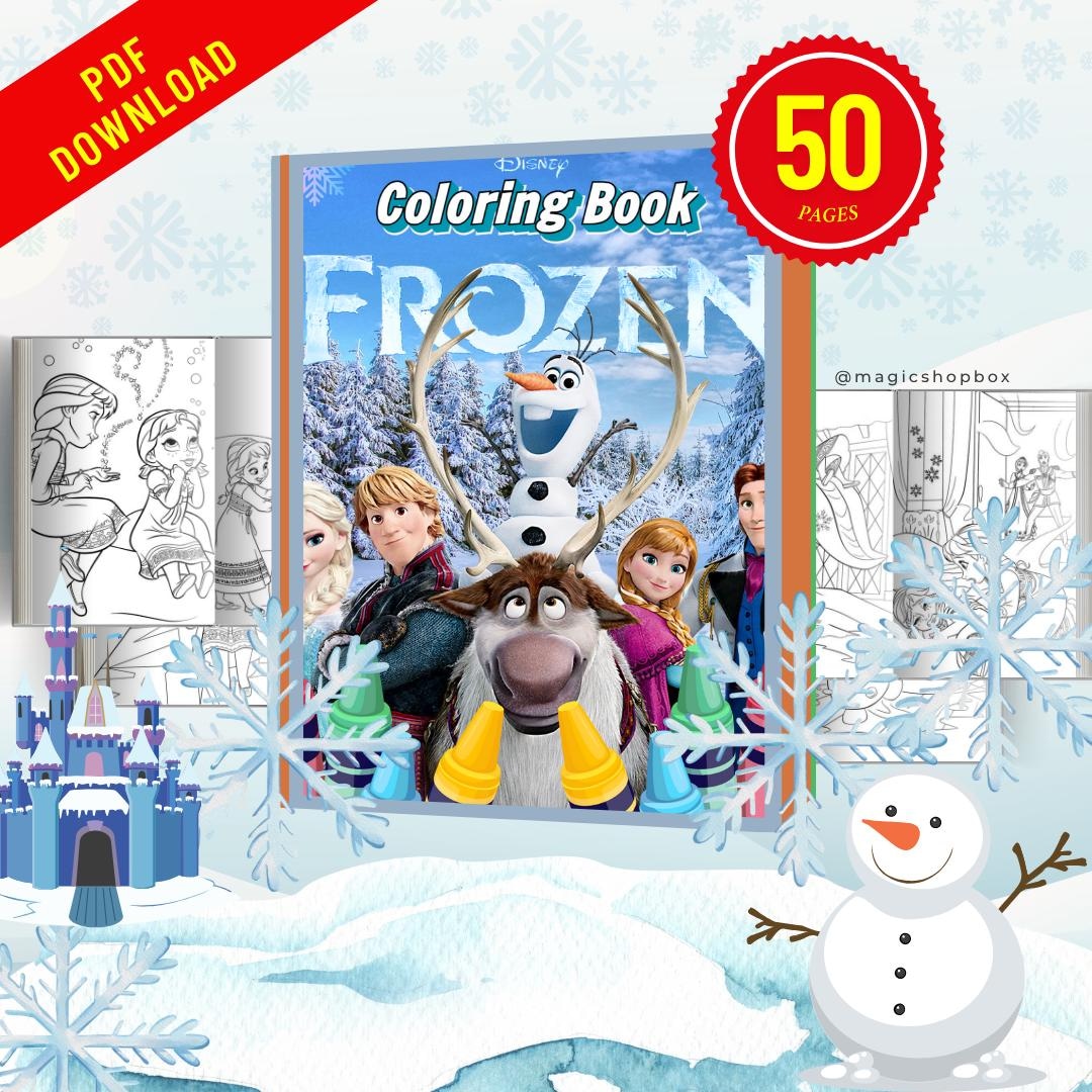 Frozen I & II Printable Coloring Set | 50 Disney-themed Pages | Instant ...