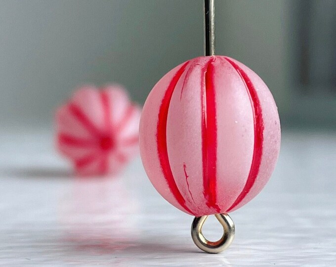 14 Red Fluted Round Acrylic Bead Matte Frosted Finish 12mm - Etsy