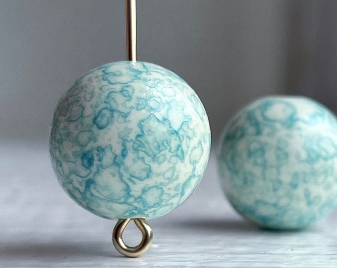 Vintage Ivory Seafoam Green Sponge Finish Lucite Round Beads 14mm 10 - Etsy