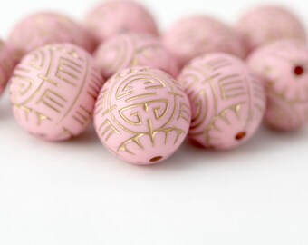Etched Silver Acrylic Round Beads Raised Ornate Carved 12mm | Etsy