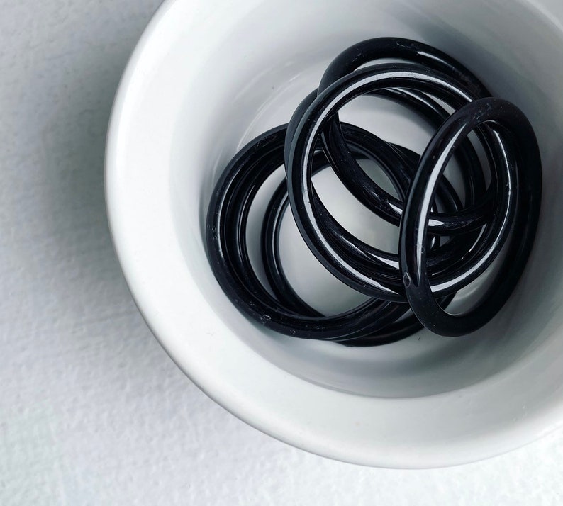 Acrylic Jet Black Hoops UNDRILLED Rings 50mm 6 - Etsy