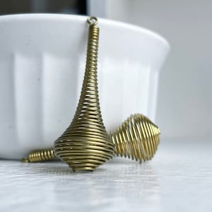 Vintage Brass Coiled Spring Pendant Drop Beads Brass Charms 53mm (4) - Etsy
