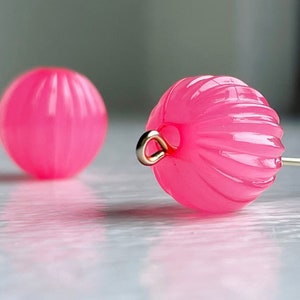 14 Hot Pink Fluted Round Acrylic Beads 14mm - Etsy