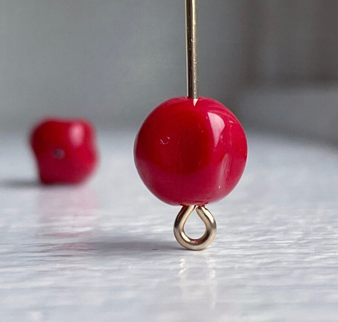 Vintage Red Czech Pinched Round Glass Beads 9mm 12 - Etsy